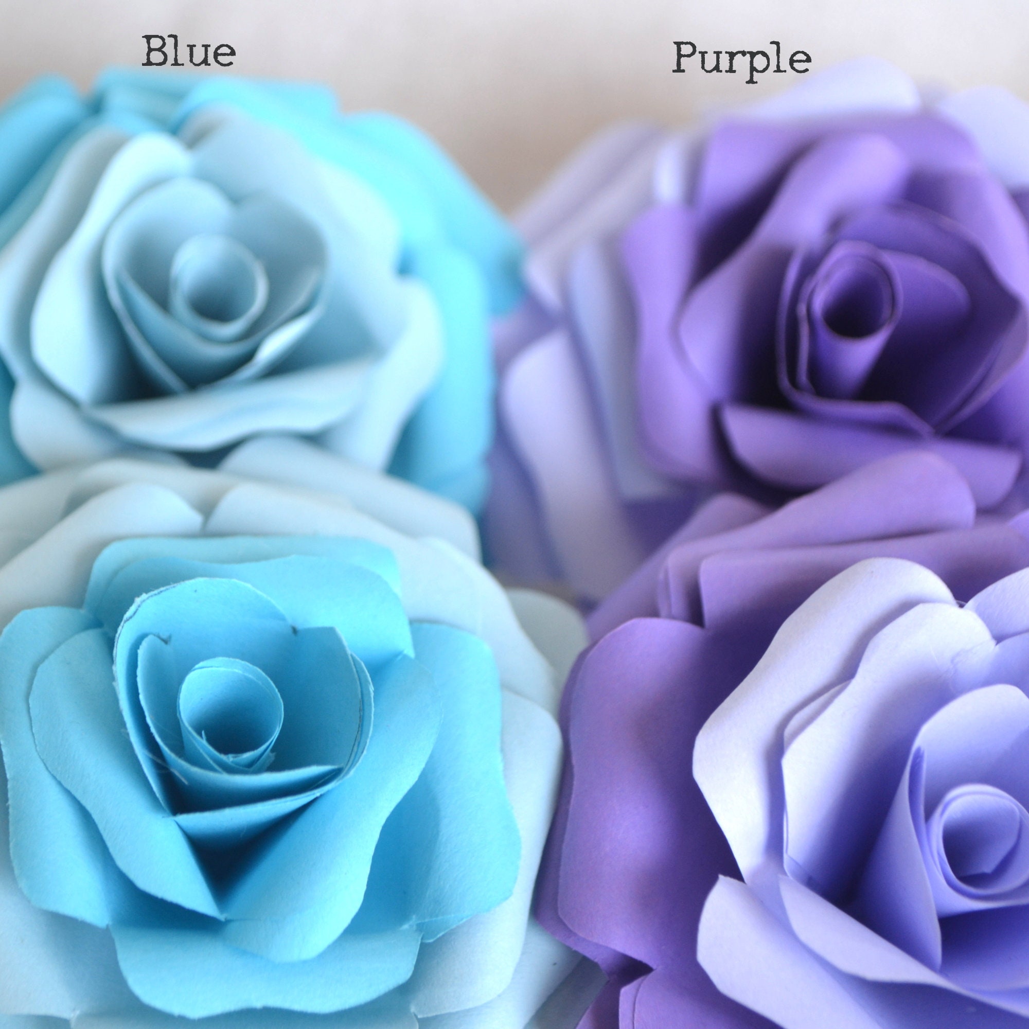 First Anniversary Paper Roses, Colored Wedding Vow roses, Personalized ...